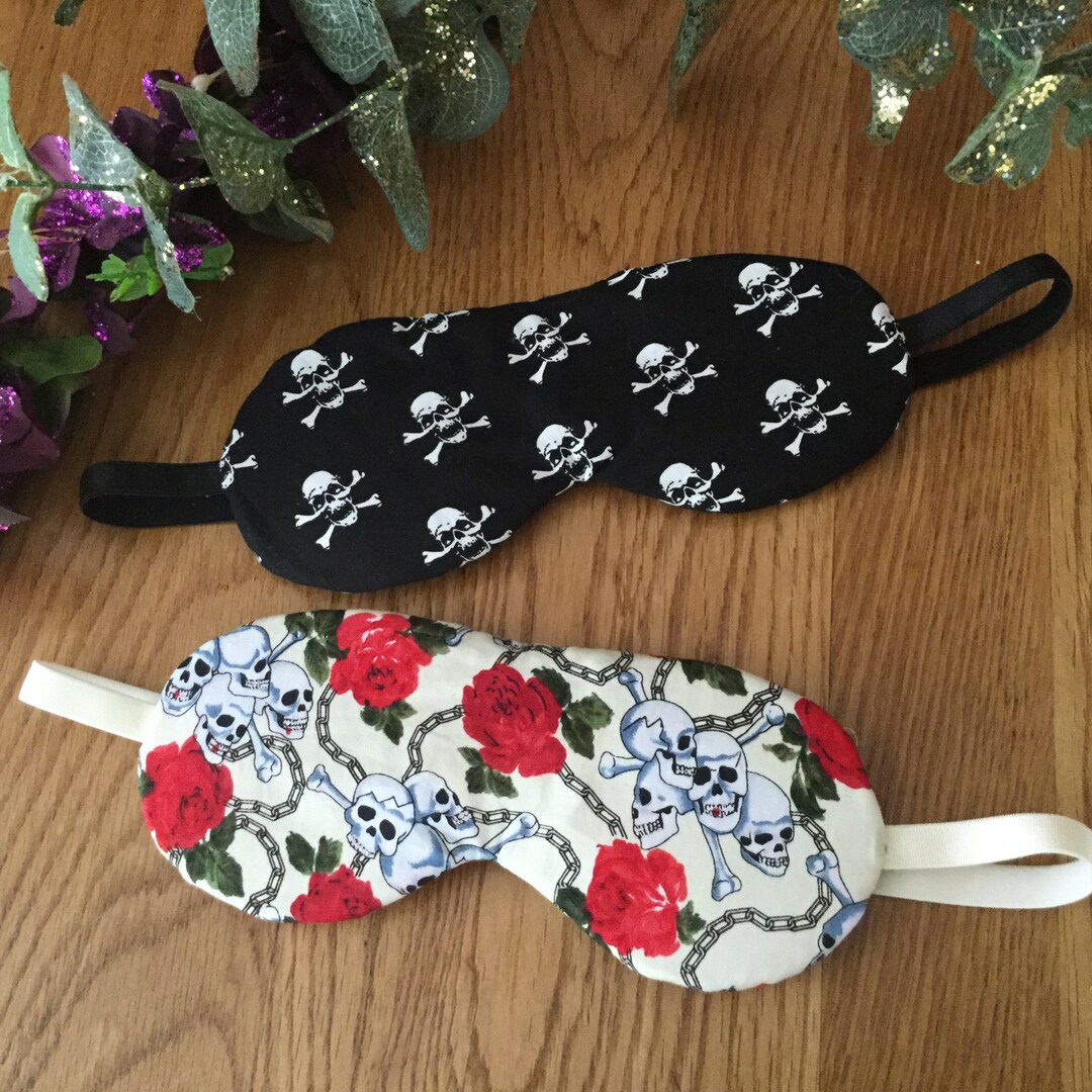 Sleep Mask in Skulls Print, Halloween Gothic and Fun Gift, Jolly Roger ...