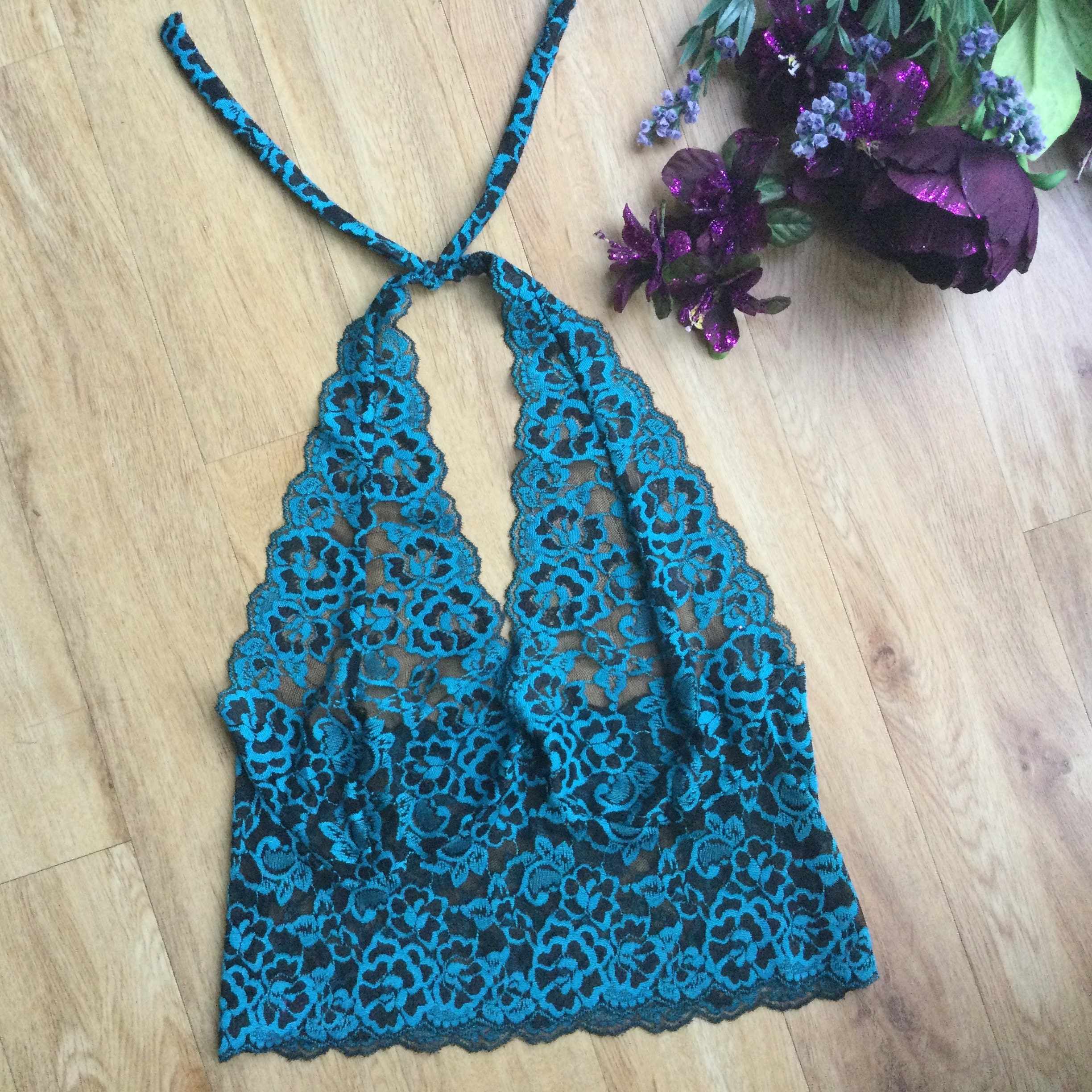 Vintage Style Lace Halter Bralette - Handmade in Sussex - Etsy