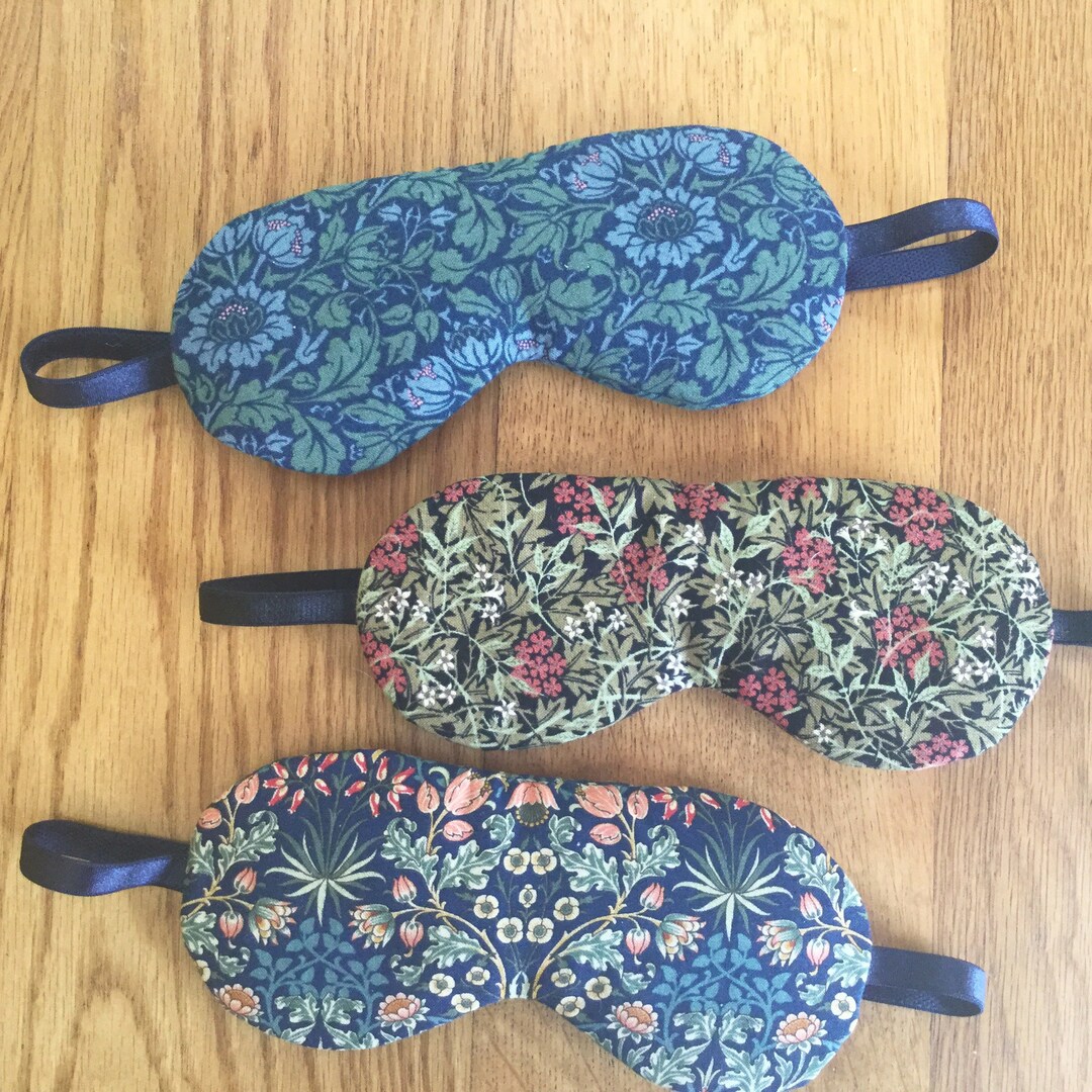 William Morris Printed Fabric Sleep Mask: Padded Cotton Floral Eye Mask ...