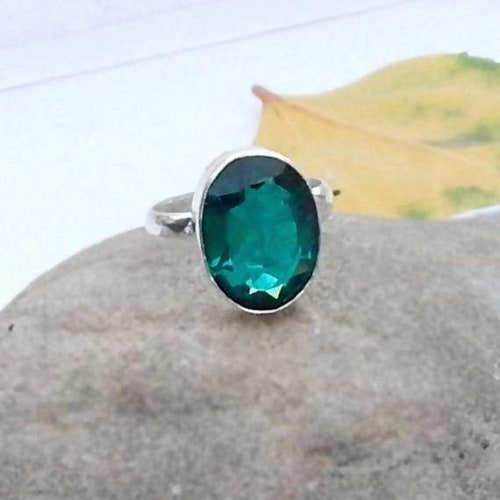Round Rose Cut Dioptase Quartz 925 Sterling Silver Ring Green - Etsy