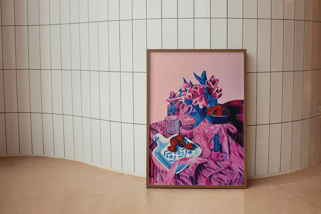 Still Life in Pink | Art Print | Still Life Painting | Eclectic Artwork ...