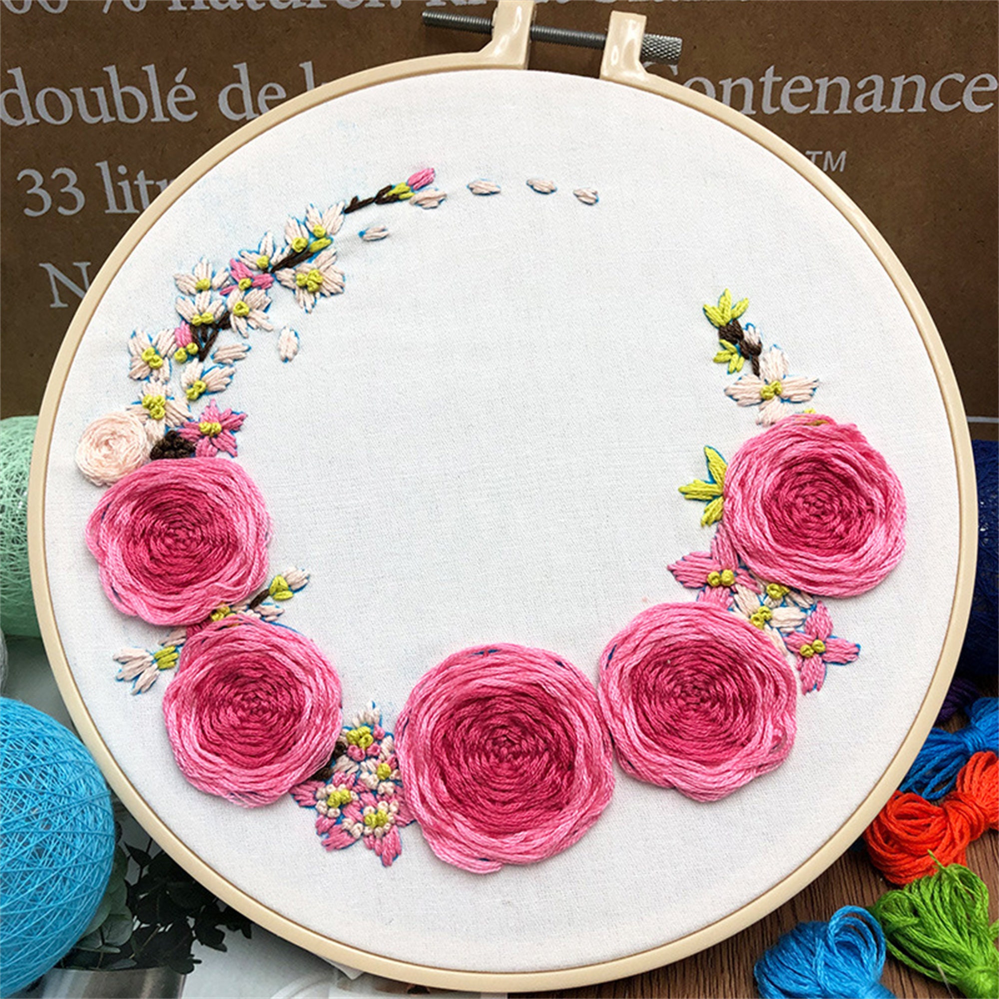 Embroidery Kit Beginner Modern Flowers Embroidery Full Kit - Etsy