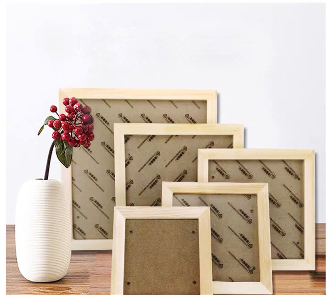 Square Photo Frame solid Wood Photo Frame cross Stitch - Etsy