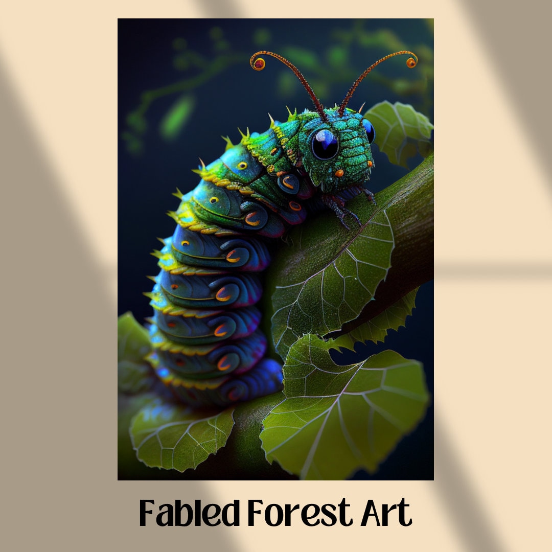Set of 4 Hyper Realistic Fantasy Caterpillar Digital Art - Etsy