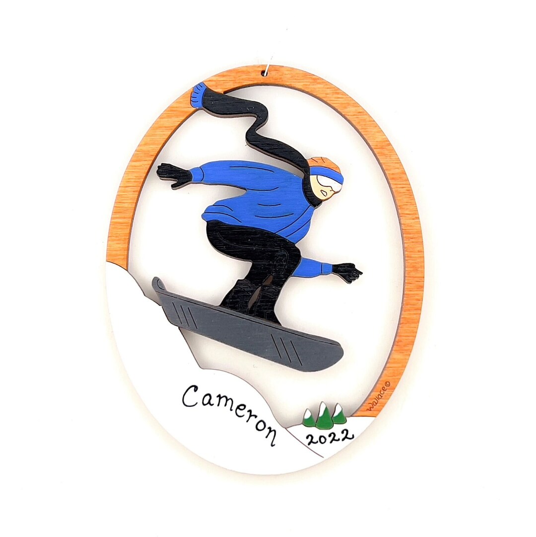 Personalized Snowboard Christmas Ornament for Boy Snowboarder With ...