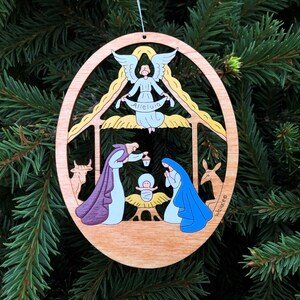 Nativity Christmas Ornament Manger Scene With Mary Jesus & | Etsy