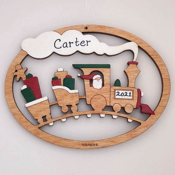 Personalized Children's Santa Train Christmas Ornament | Etsy