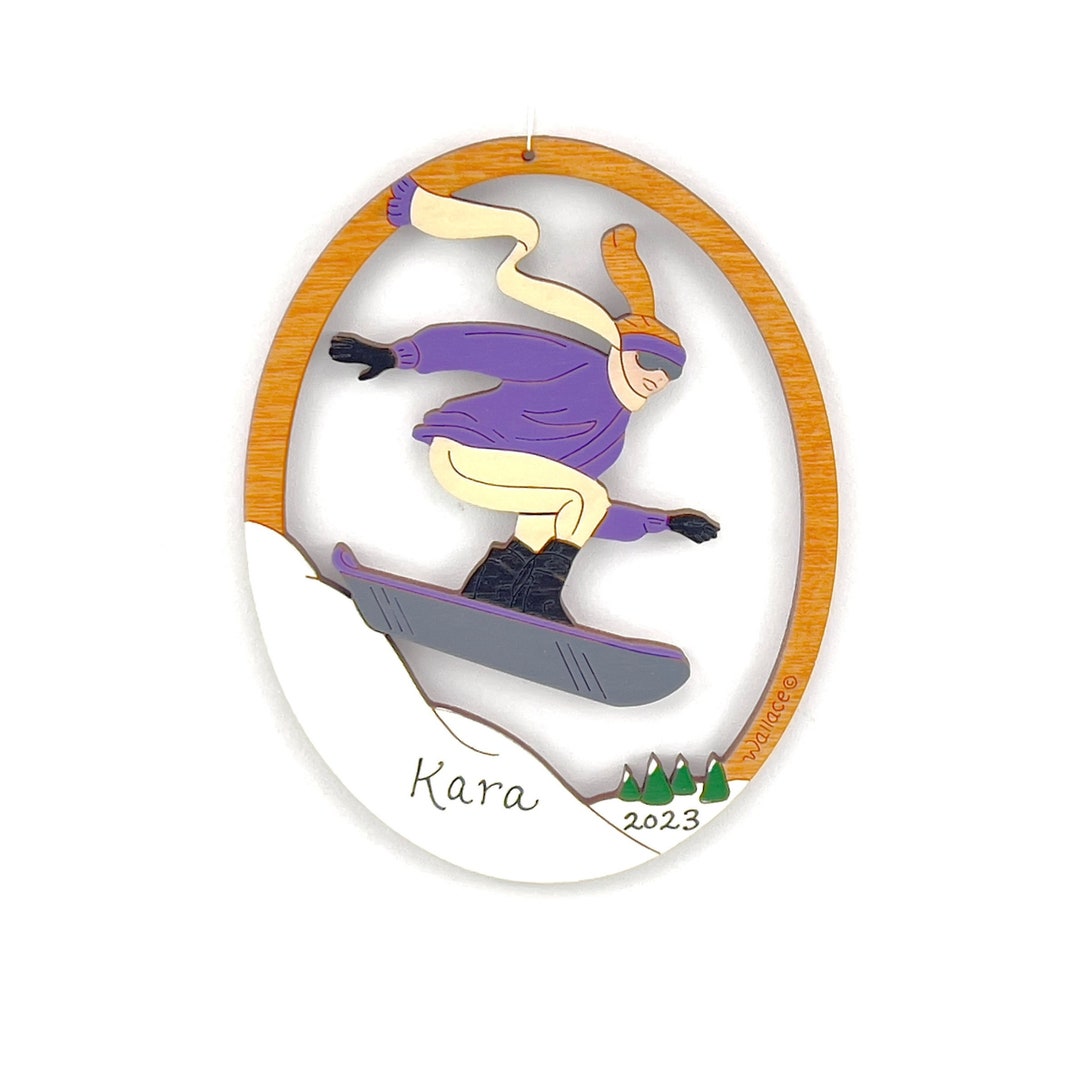 Personalized Snowboard Christmas Ornament for Girl Snowboarder With ...