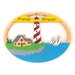 Lighthouse Summer Sailboat Scene Ornament-wood, Laser Cut, Hand Painted ...