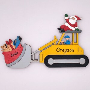 Personalized Christmas Bulldozer Skid Steer Construction Ornament Wood ...