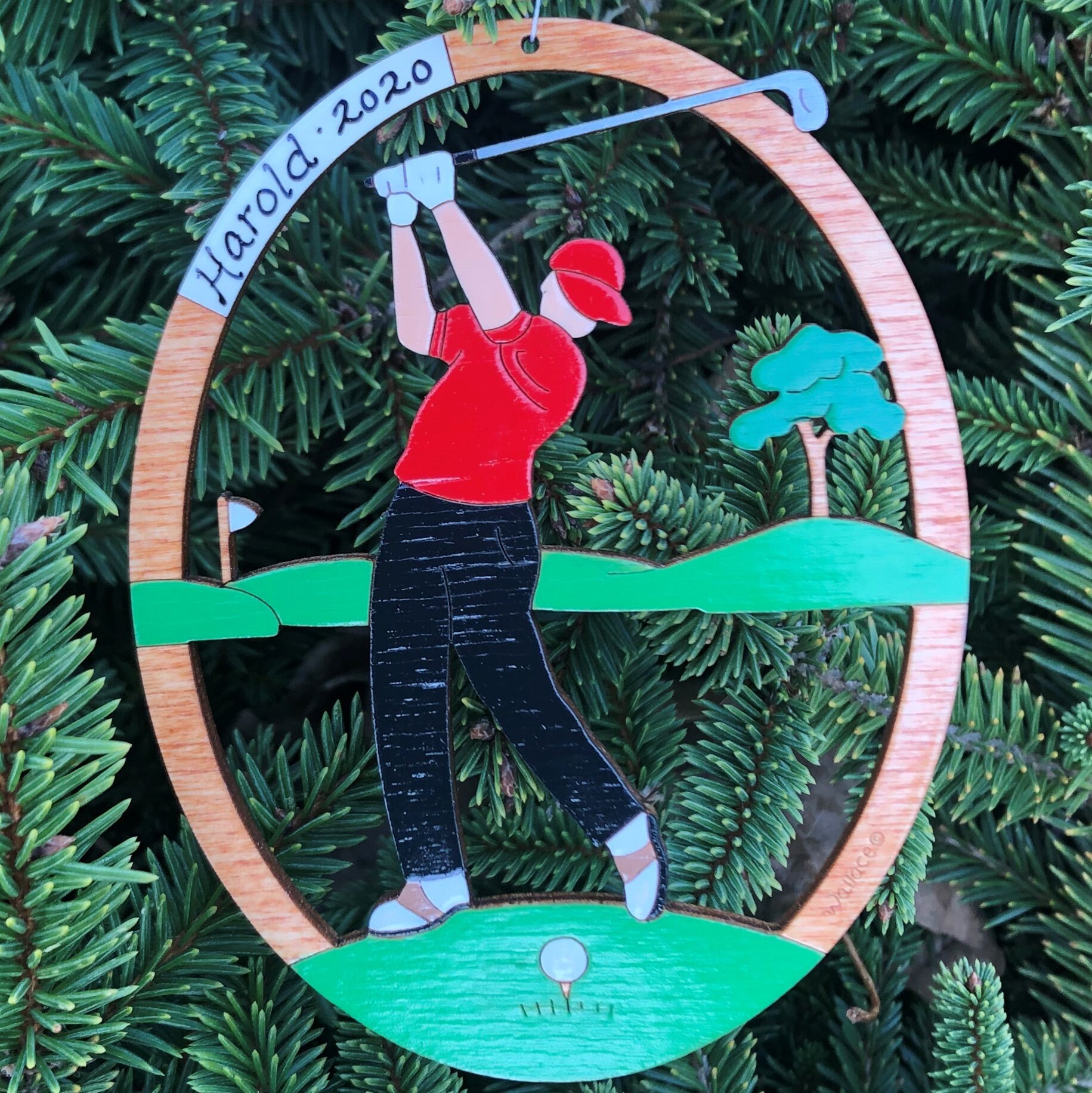 Personalized Golf Christmas Ornament for Male Golfer With | Etsy