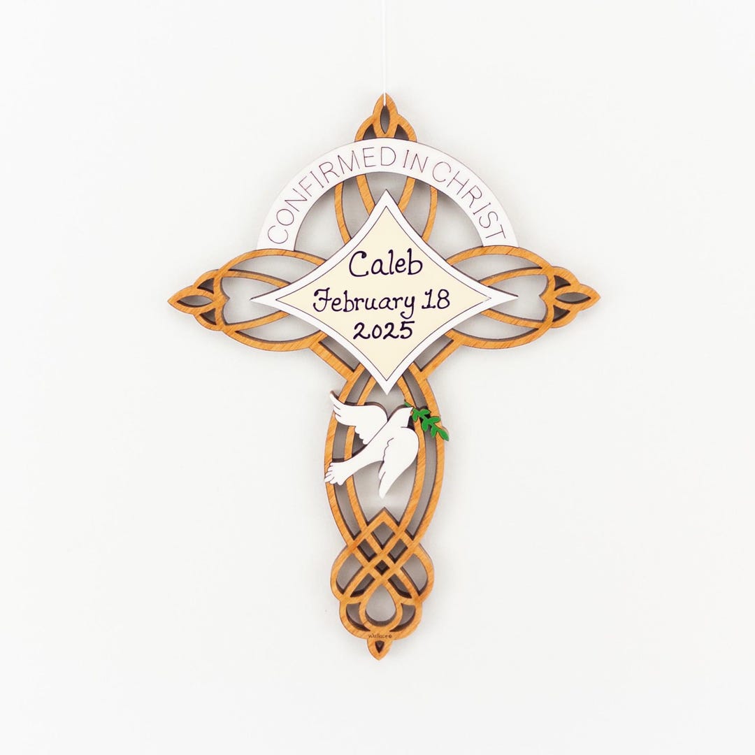 Personalized Confirmation Cross Christmas Ornament-wood, Laser Cut ...