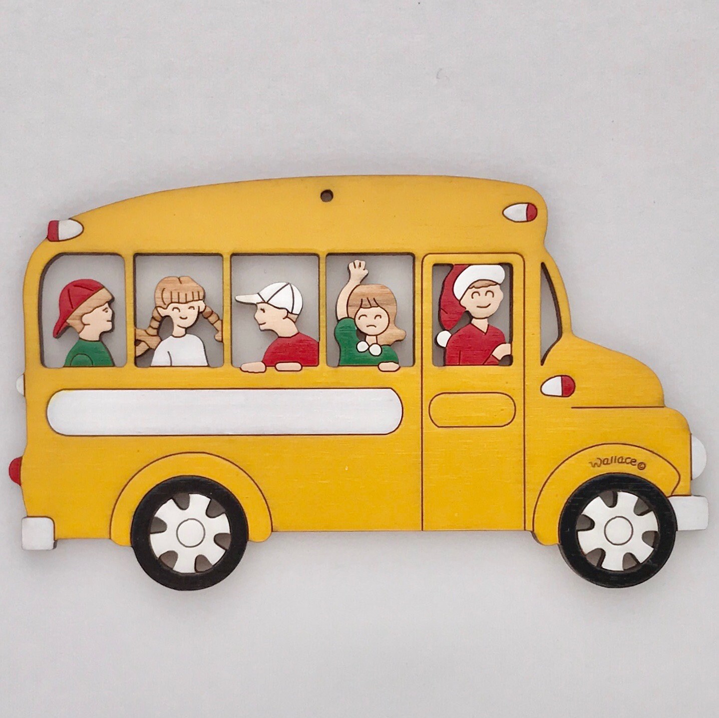 Personalized School Bus Christmas Ornament- Wood, Laser Cut, Hand ...