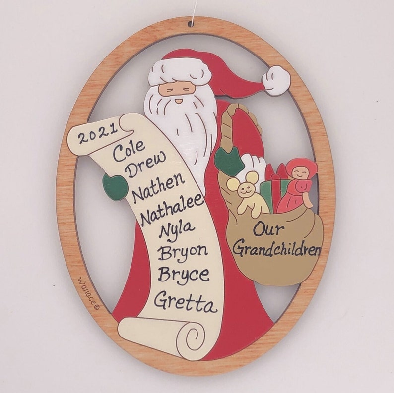 Personalized Santa List Christmas Ornament-wood Laser Cut - Etsy