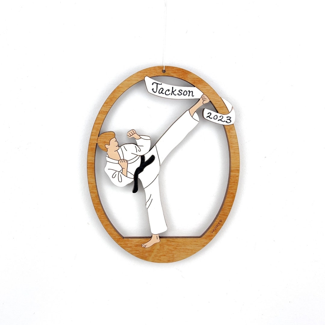 Personalized Martial Arts Karate Christmas Ornament for Boy -wood, Hand ...