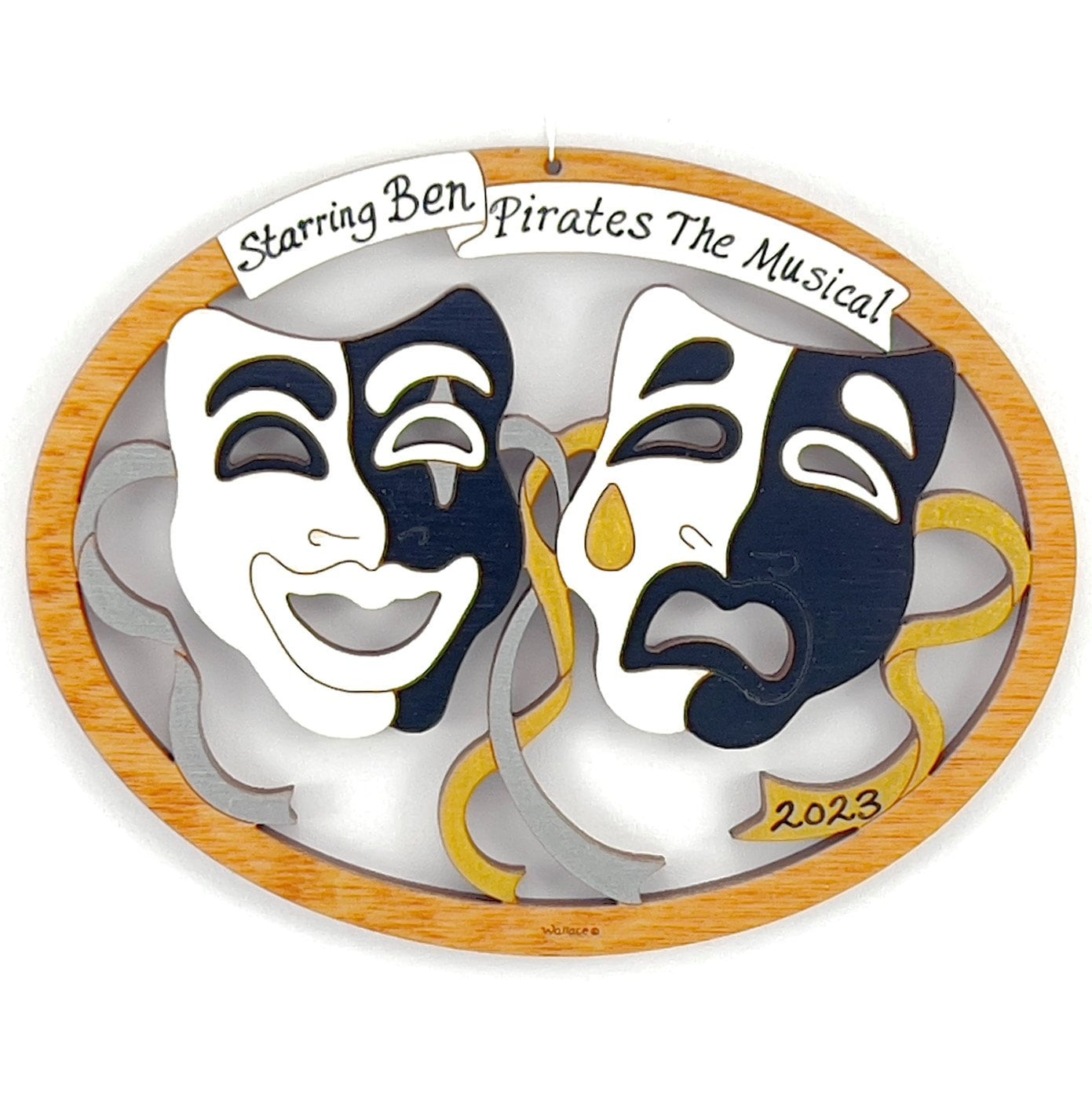 Personalized Drama Theater Acting Christmas Ornament- Wood, Laser-cut ...