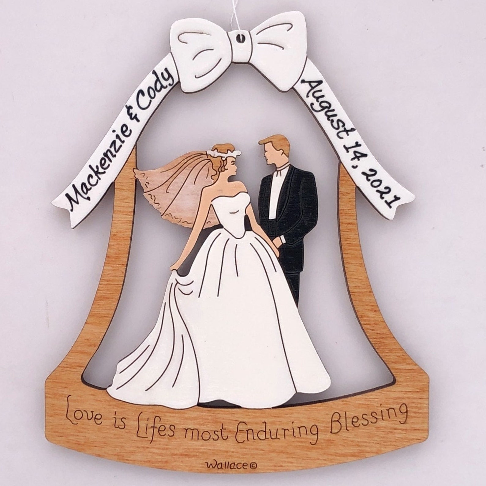 Personalized Wedding Couple Bride and Groom Bell Christmas - Etsy