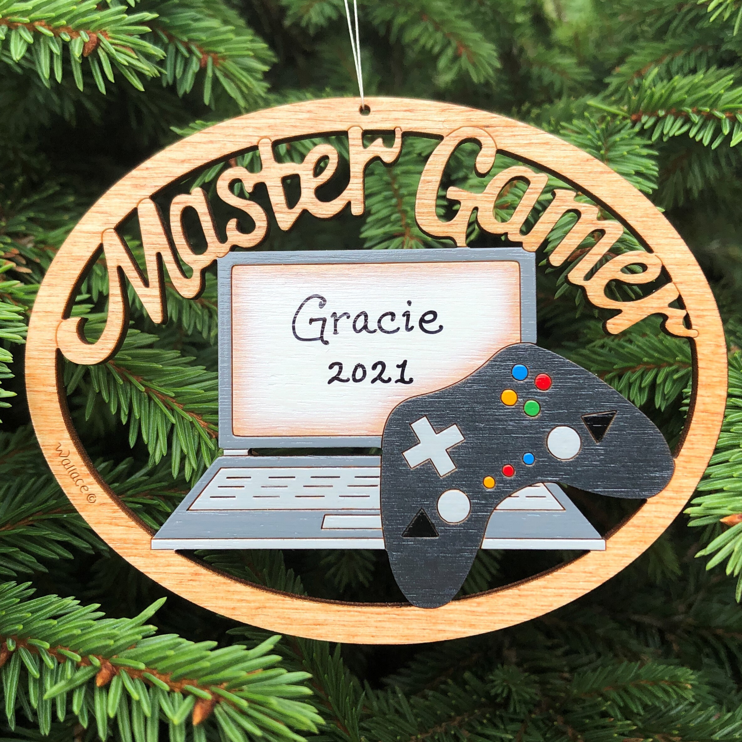 Personalized Video Game Player Christmas Ornament Wood Laser | Etsy