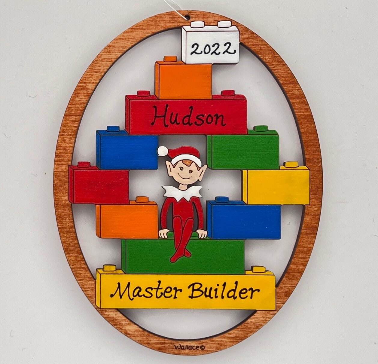 Personalized Christmas Brick Builder Blocks Ornament Wood - Etsy