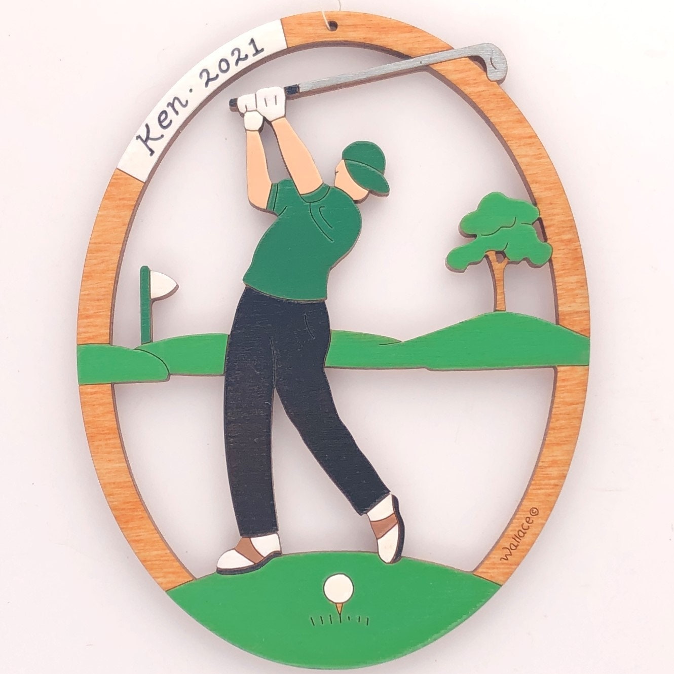 Personalized Golf Christmas Ornament for Male Golfer With | Etsy