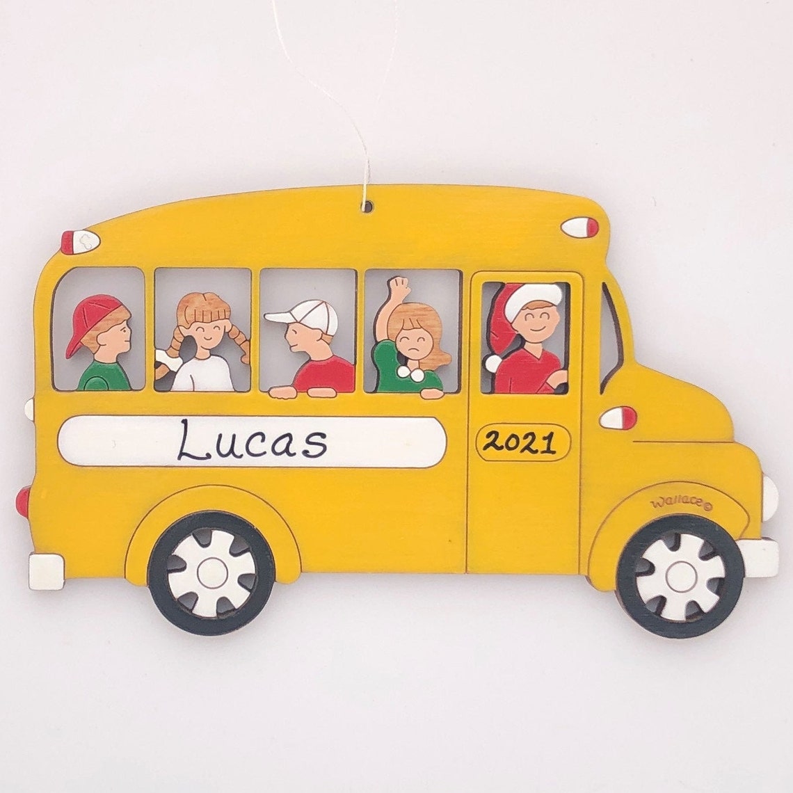 Personalized School Bus Christmas Ornament Wood Laser Cut - Etsy