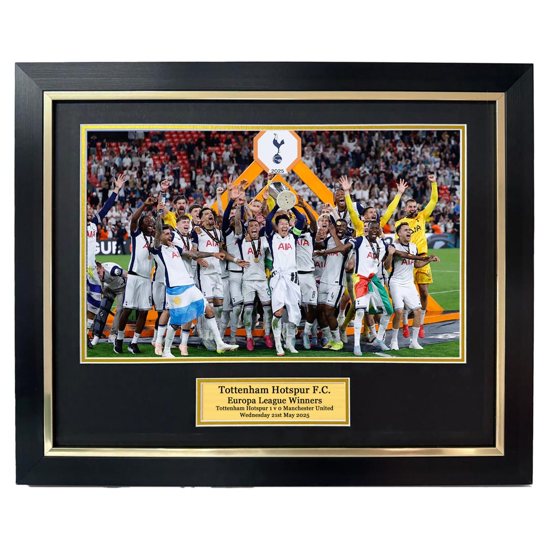 Tottenham Hotspurs Euorpa League Winners Trophy Lift Framed Photo ...