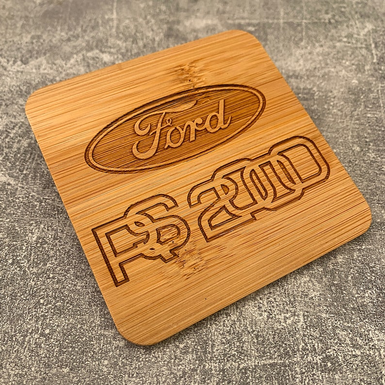 Bamboo Coasters Car Logos Any Logo Can Be Etched | Etsy