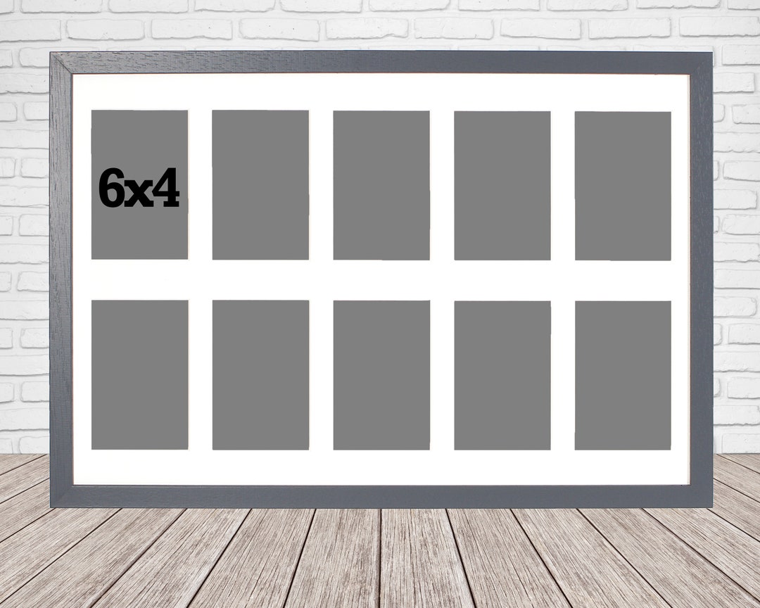 Multi Aperture Photo Frame. Holds Ten 6x4" Photos. 60x40cm. Portrait ...