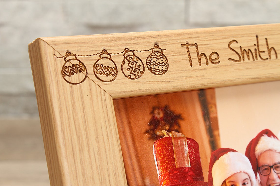 Personalised Photo Frame Family Christmas - Etsy UK