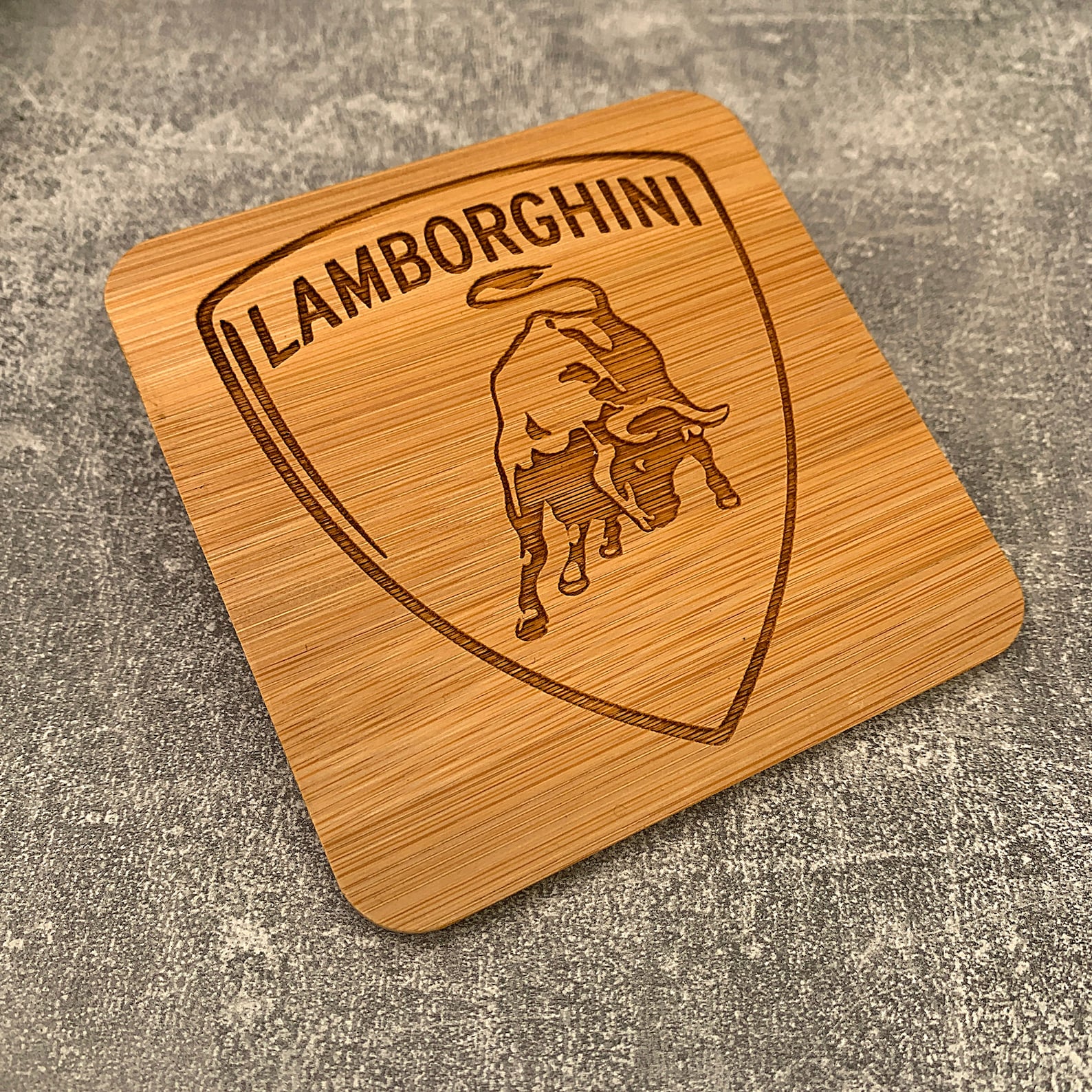 Bamboo Coasters Car Logos Any Logo Can Be Etched | Etsy