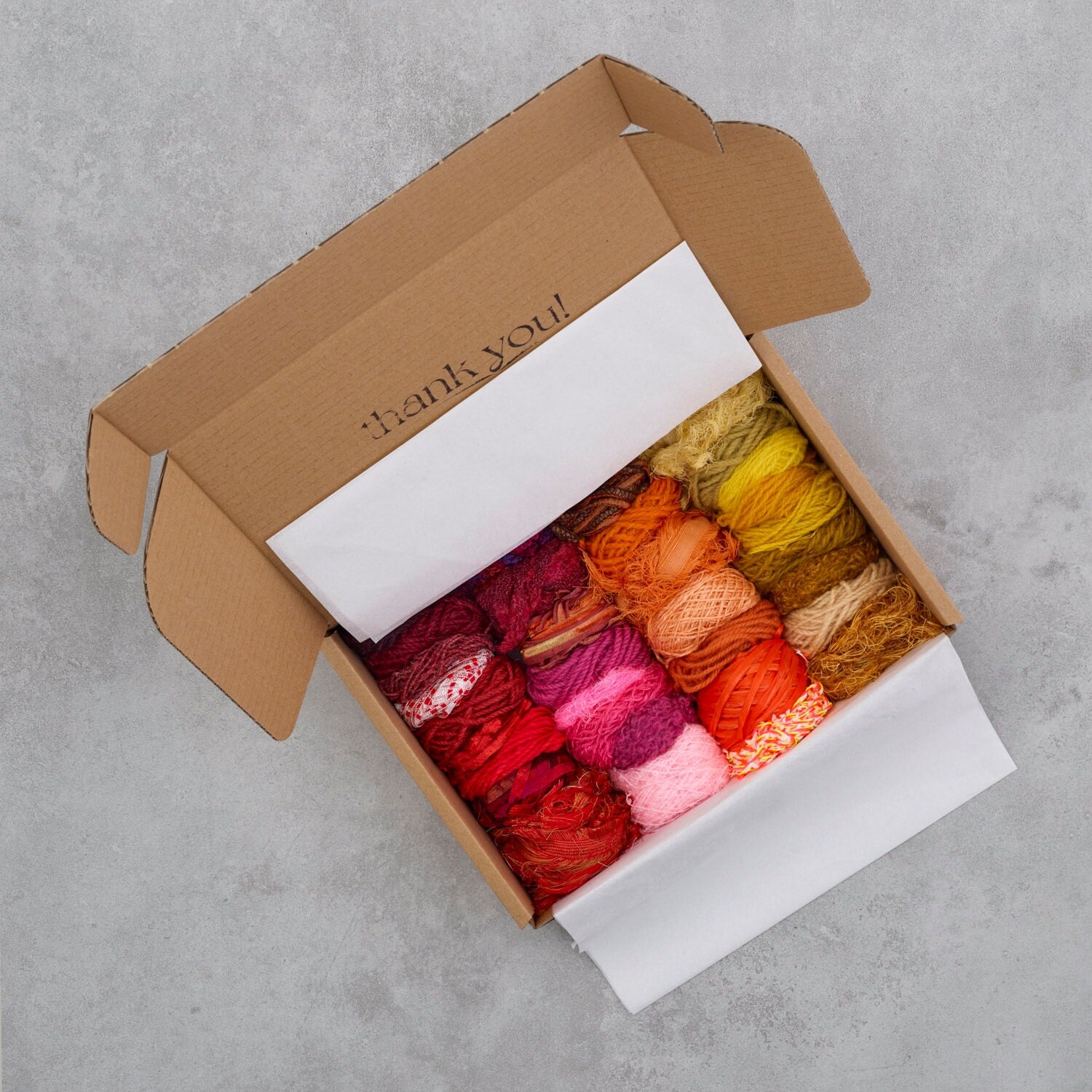 Yarn Box Red Orange Yellow & Pink 30 Balls of Yarn - Etsy