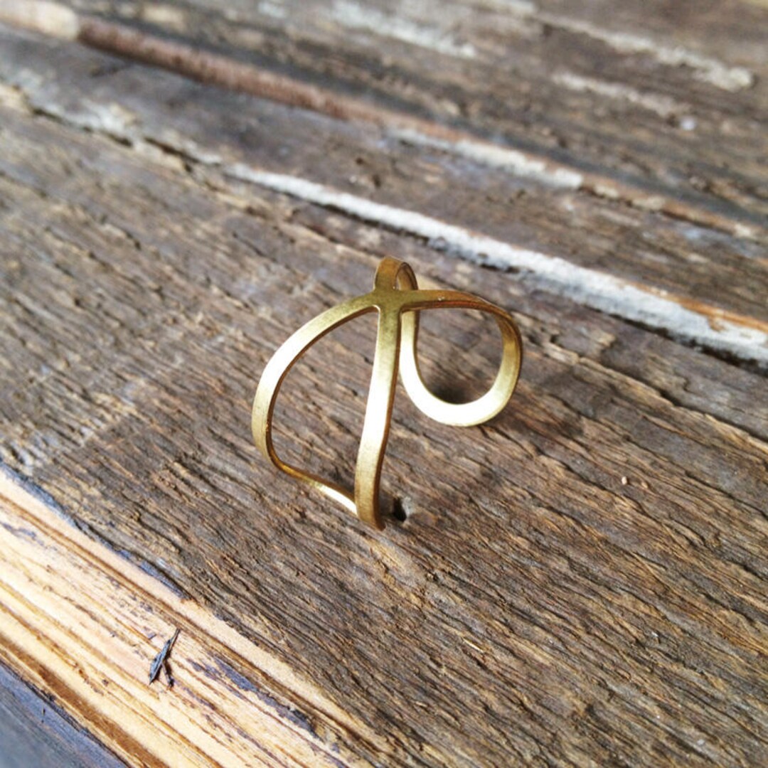 RING INFINITE. Brass. Minimal, Adjustable and Flexible Ring. Natural ...