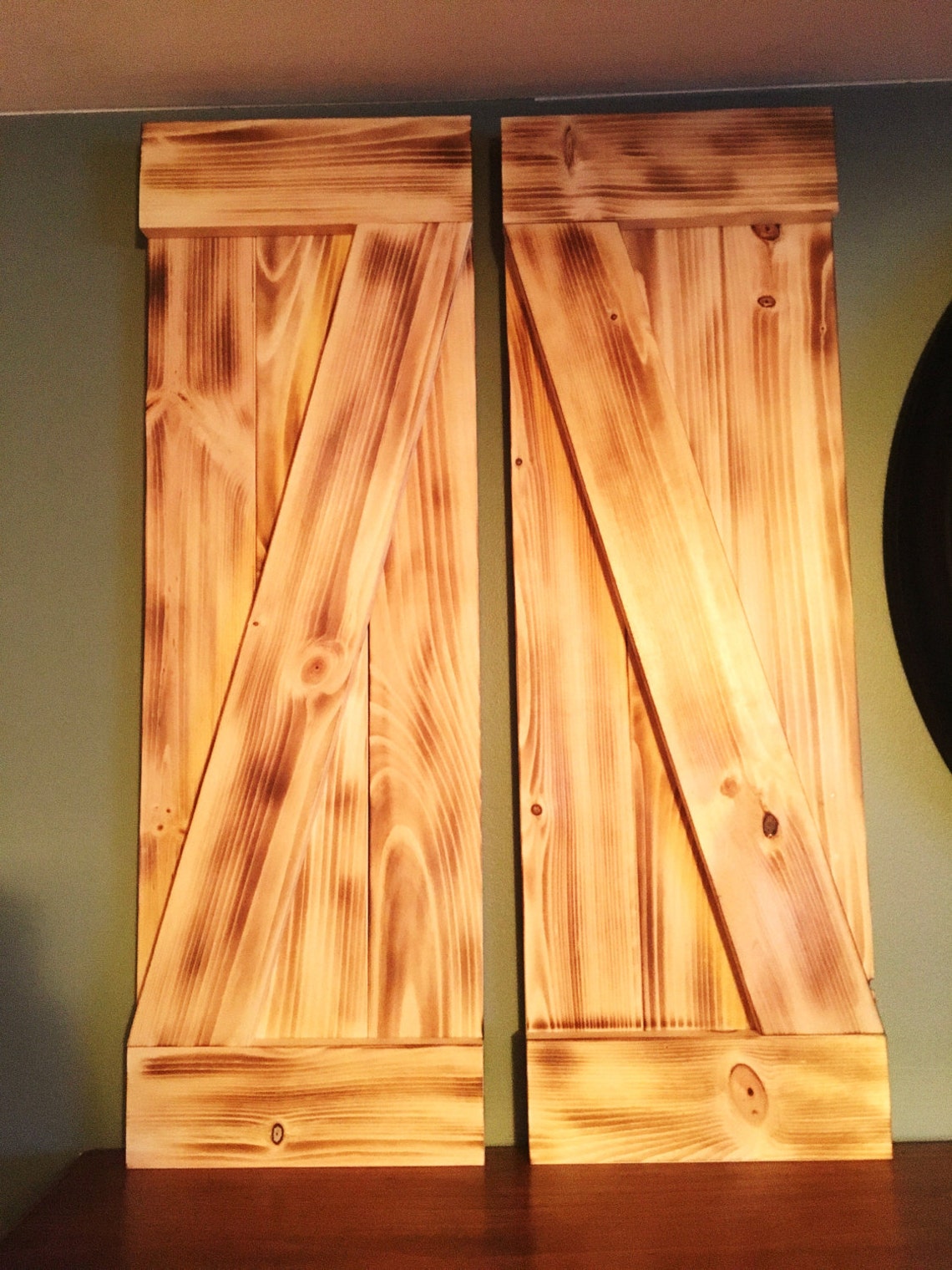Distressed Shutters Pair Wood Shutters Rustic Shutters - Etsy