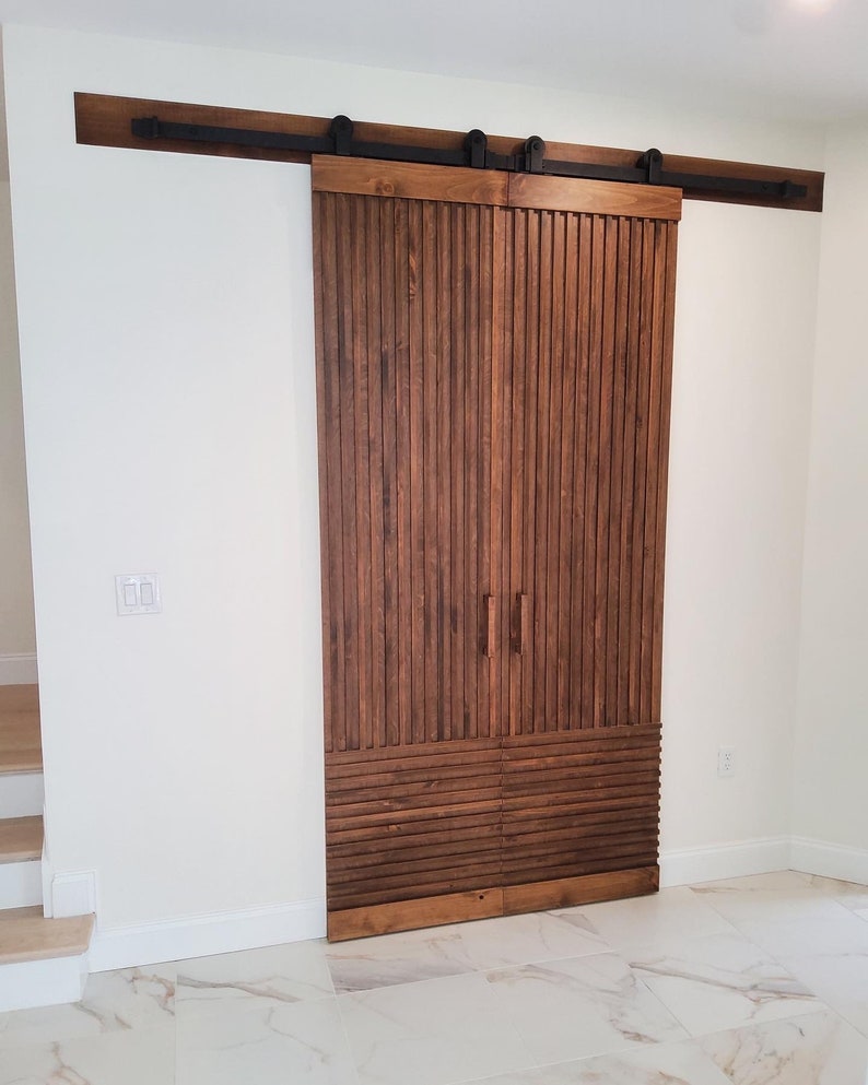 Ribbed Barn Doors – Any Size – Hardware + Header Included – Interior ...