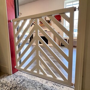 Pressure Mounted Chevron Gate - Pet Security Gate - Modern Baby Gate ...