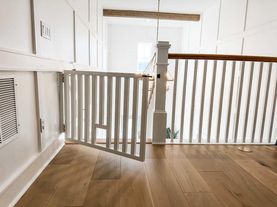 Modern Solid Wood Pet Gate Baby Security Barrier - Pet Passthrough ...