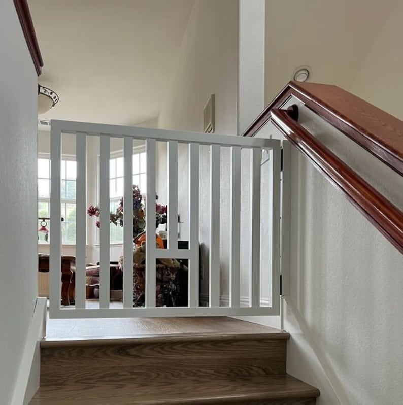 Custom Modern Wood Pet Gate - Made to Fit, Baby Security Gate - Etsy
