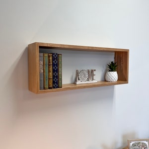 Solid Oak Box Shelves - Customizable - Wall Décor - Wood Shelf - Book ...