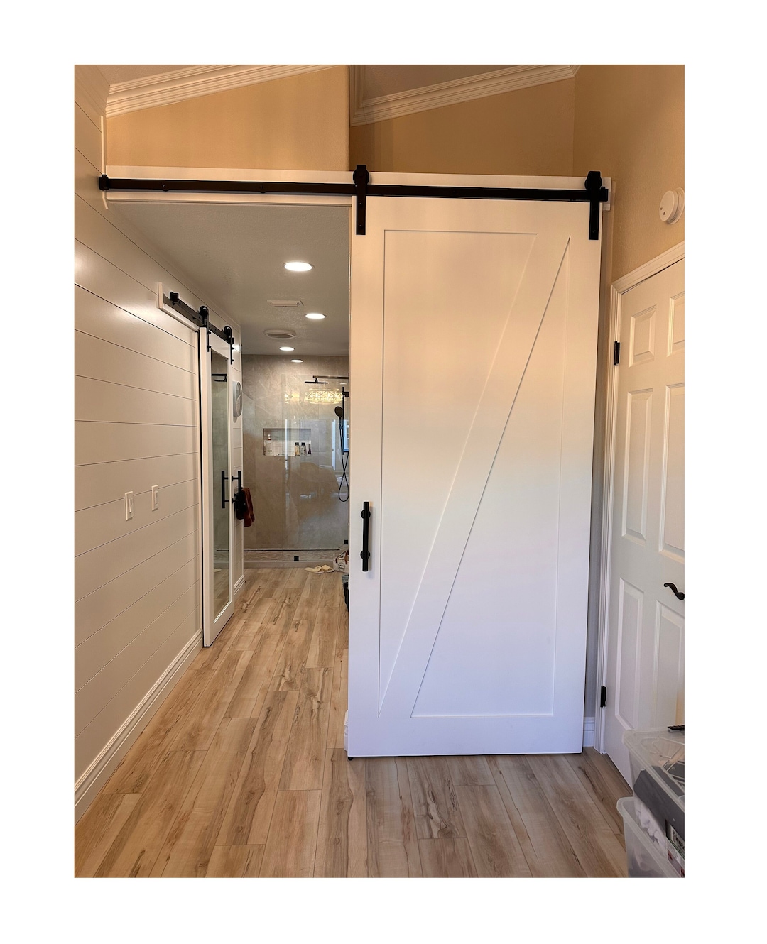 Contemporary Barn Doors – Any Size – Hardware + Header Included – Mid ...