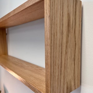 Solid Oak Box Shelves - Customizable - Wall Décor - Wood Shelf - Book ...