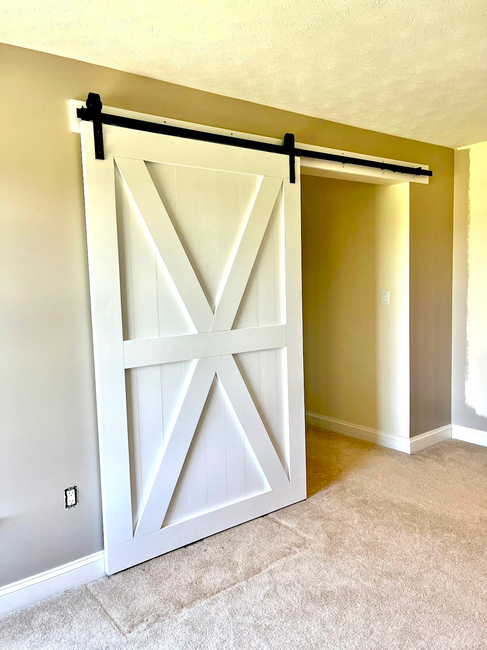 Custom Sliding Barn Door – Rustic Farmhouse Interior Door W/ Hardware ...