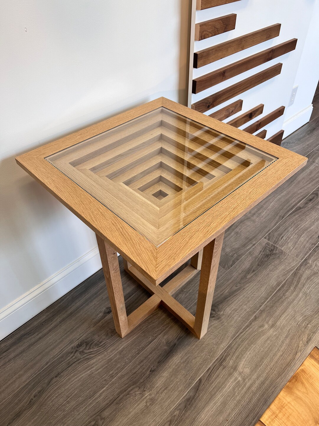 White Oak End Table Mid Century Modern Nightstand Stand Living Room ...