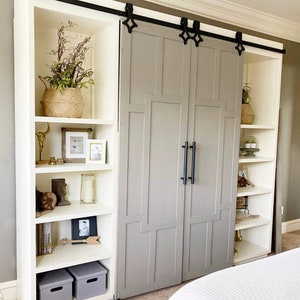 Geometric Barn Doors – Any Size – Hardware + Header Included - Sliding ...