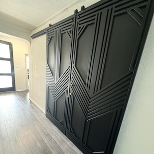 Geometric Barn Doors – Any Size – Hardware + Header Included – Sliding ...