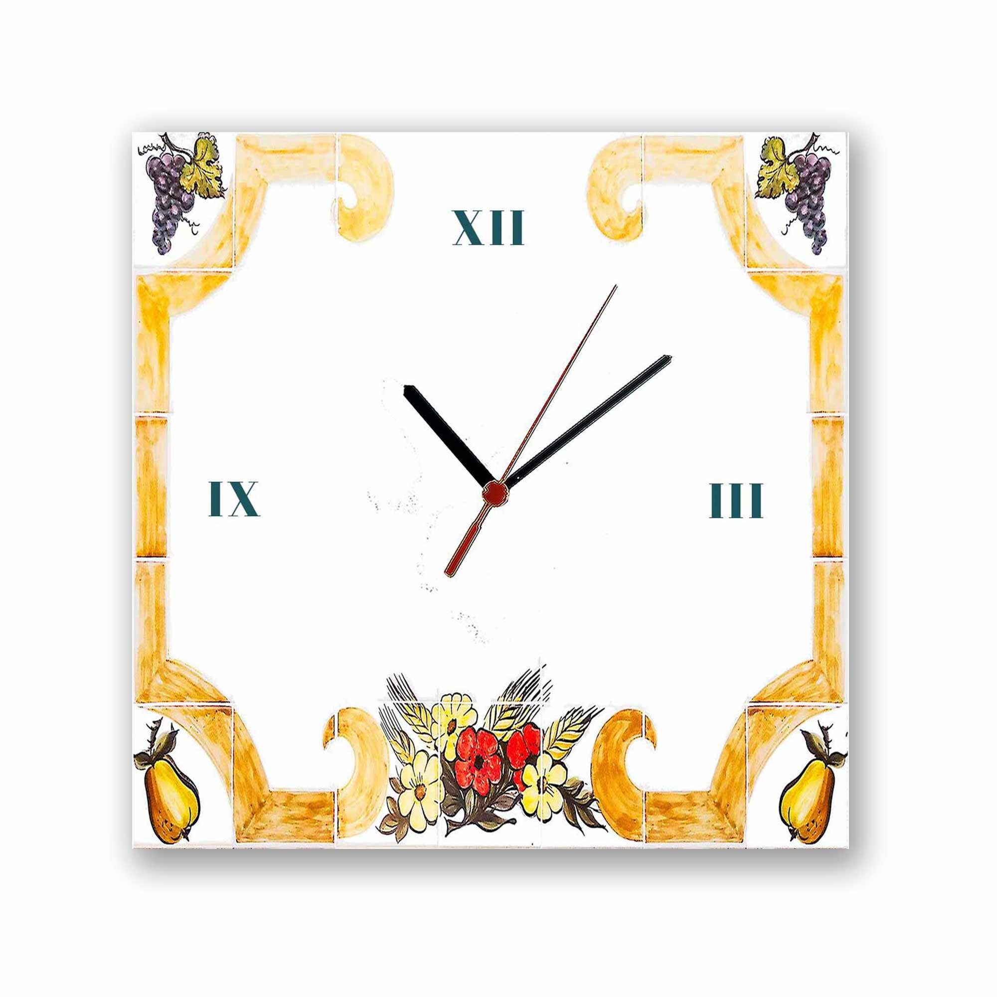 Ceramic Tile Clock with a Unique Vibrant & Colorful | Etsy