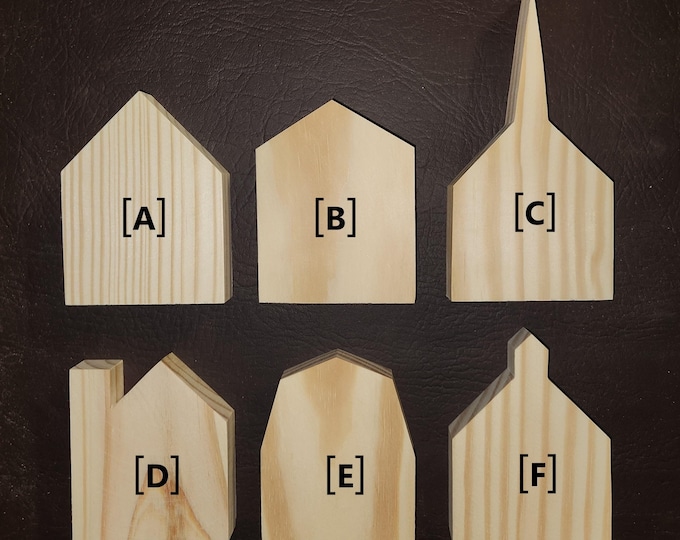 10 or 20 House Shapes, Christmas Village, Holiday Village... Solid Wood ...