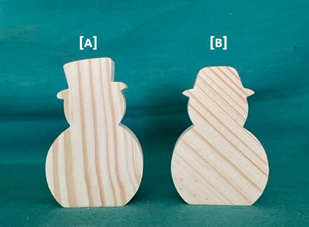 Pack of SIX 3-1/2 Inch Unfinished Snowman / Snow Woman Cut-outs ...