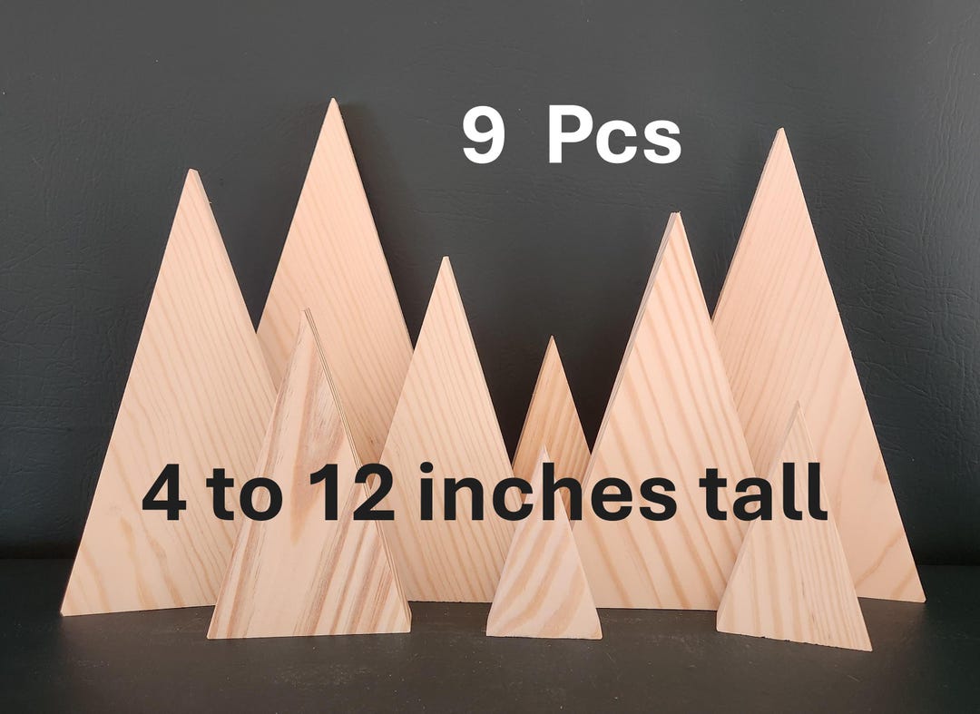 9 Pc Assortment, Wood Trees, Craft Trees, DIY Christmas Tree, Tree ...