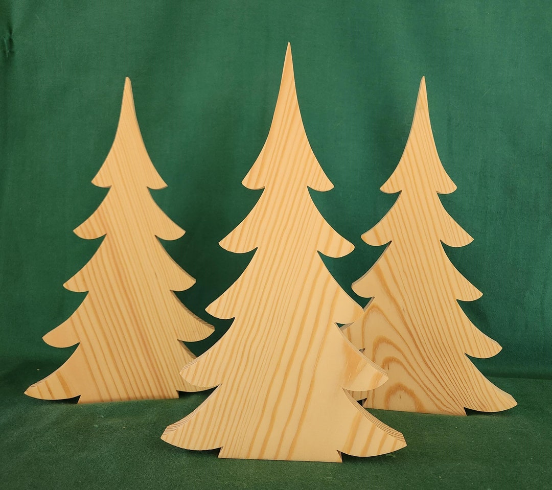 3 Pc. Set 12" Christmas Tree Cutouts, Christmas Tree Blanks, Wooden ...
