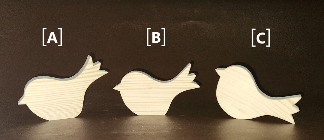 10 or 20 Bird Cutouts, Wood Bird Shapes, Sitting Songbird - Etsy